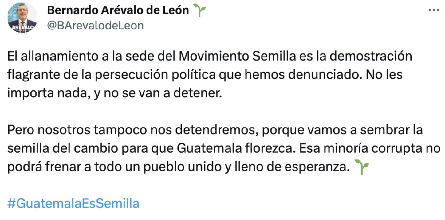 Allanamientos en la sede del Partido Político Movimiento Semilla