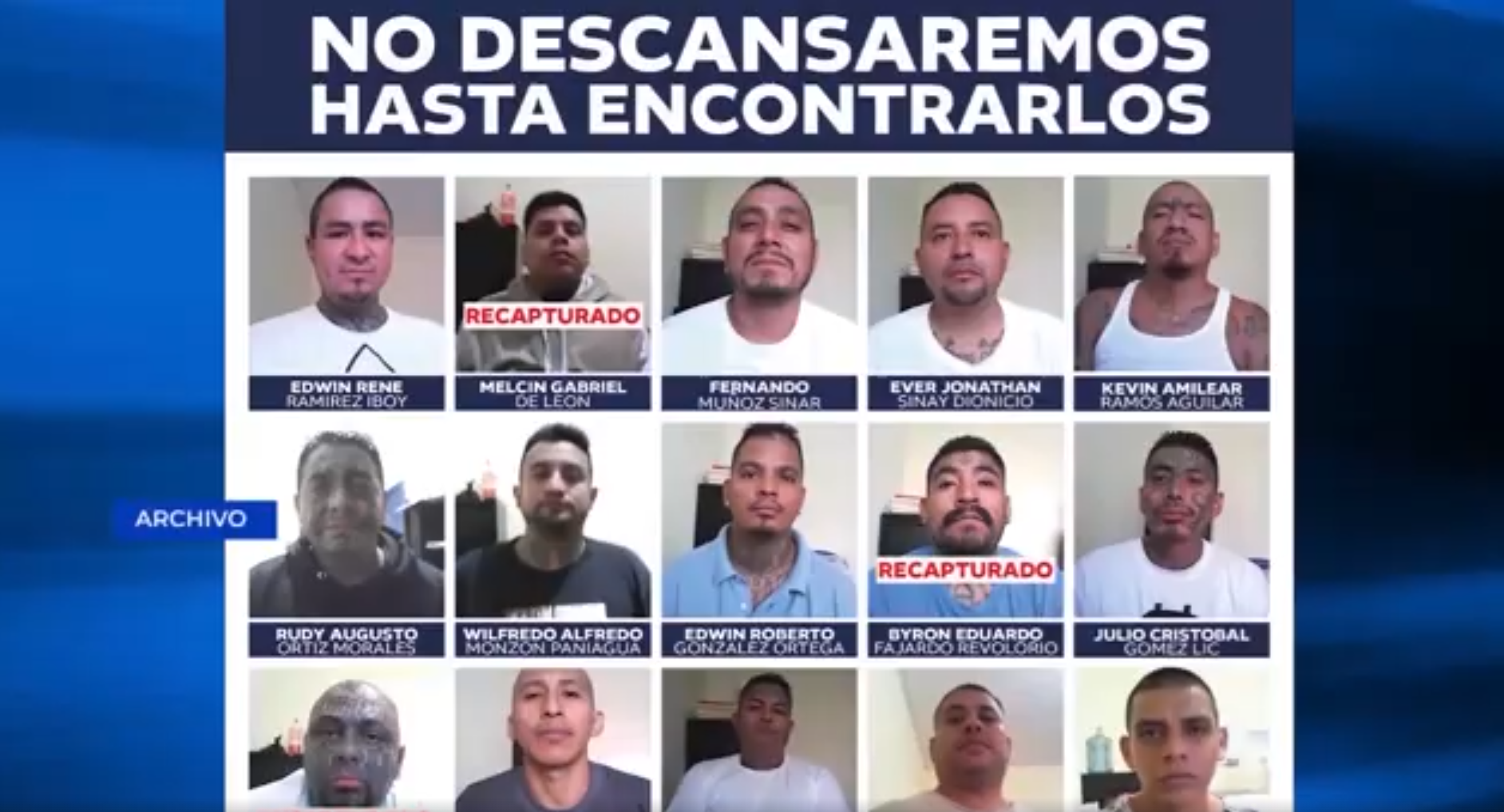 5 reos recapturados y 15 que aún faltan